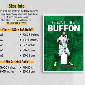 Printable Football Illustration, Gianluigi Buffon Poster, Italian ...