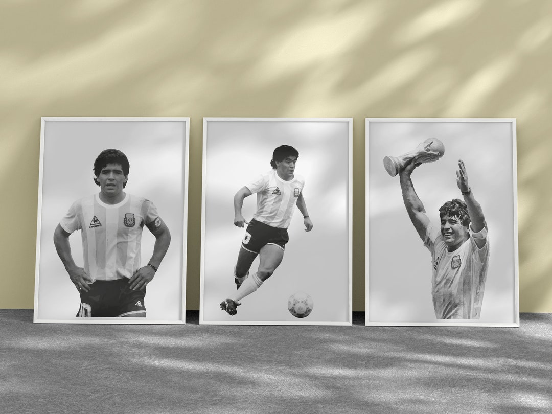Printable Diego Maradona Black and White Posters, Set of 3 Prints - Etsy