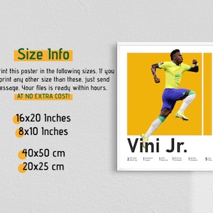 Printable Vinicius Junior Poster, Brazilian Winger, Soccer Print, Vini ...