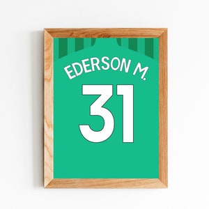 Printable Ederson 2023-2024 Season Soccer Jersey, Brazilian Football ...