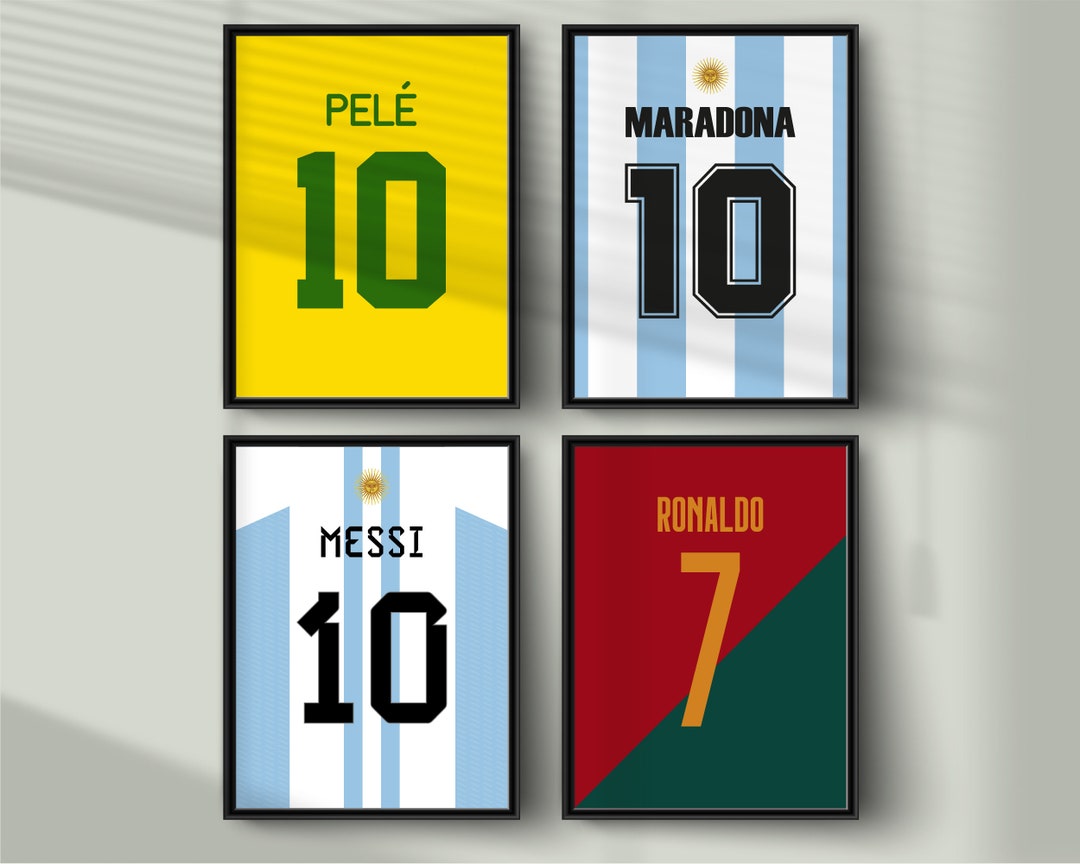 Printable Soccer Goats Posters Bundle, Best Football Players Set, Pele ...