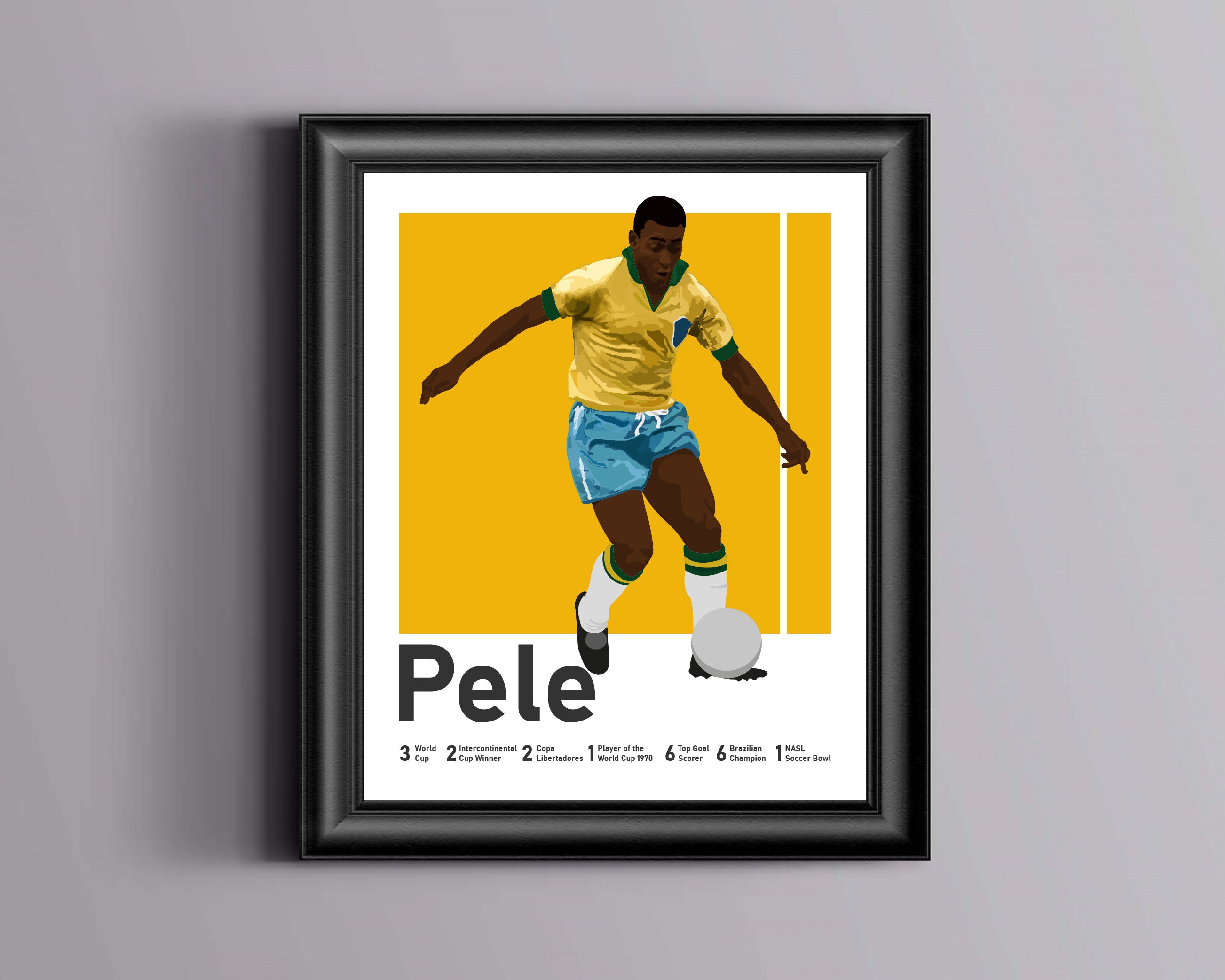 Printable Nascimento Pele Poster With Football Titles Brasil - Etsy