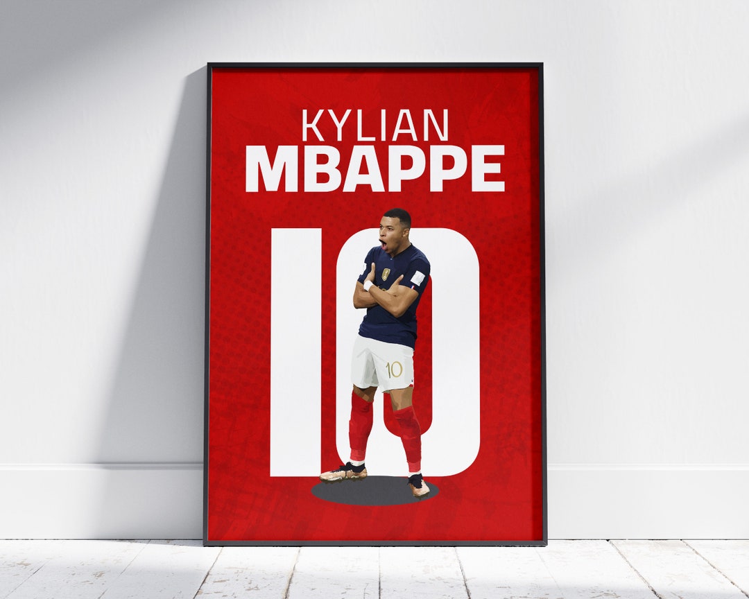 Kylian Mbappe Design Poster, French Soccer Star, Mbappe Iconic ...