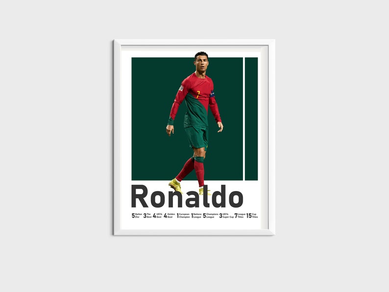 Printable Cristiano Ronaldo Poster, Soccer Wall Art, Portugal Football ...