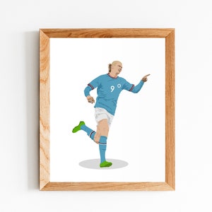Football Printable, Erling Haaland Hand Drawn Poster, Soccer ...
