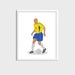 Printable Roberto Carlos Hand Drawn Poster, Brazilian Football Legend ...