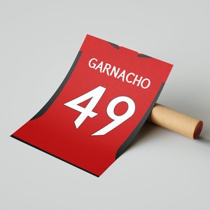 Printable Alejandro Garnacho Shirt, 2023-2024 Kit, Garnacho Jersey ...