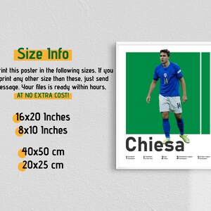Printable Federico Chiesa Poster, Italian Forward, Football Print ...