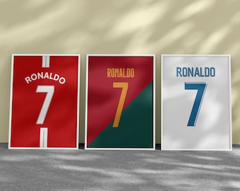 Manchester United Cristiano Ronaldo Name & Number Poster Print Art - Etsy