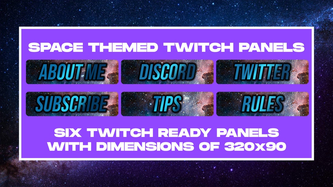 Space Themed Twitch Panels 320x90 - Etsy