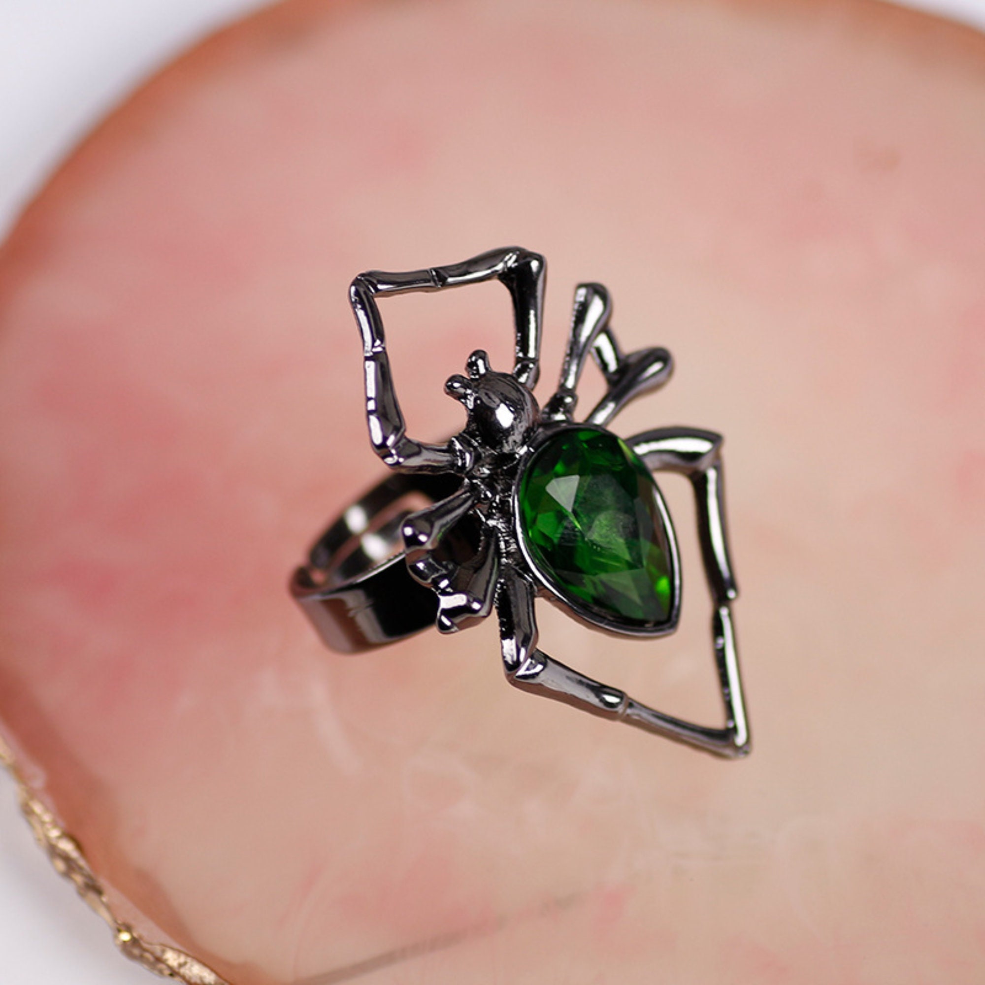 Spider Ring Black Spider Ring Spider Jewelry Halloween - Etsy