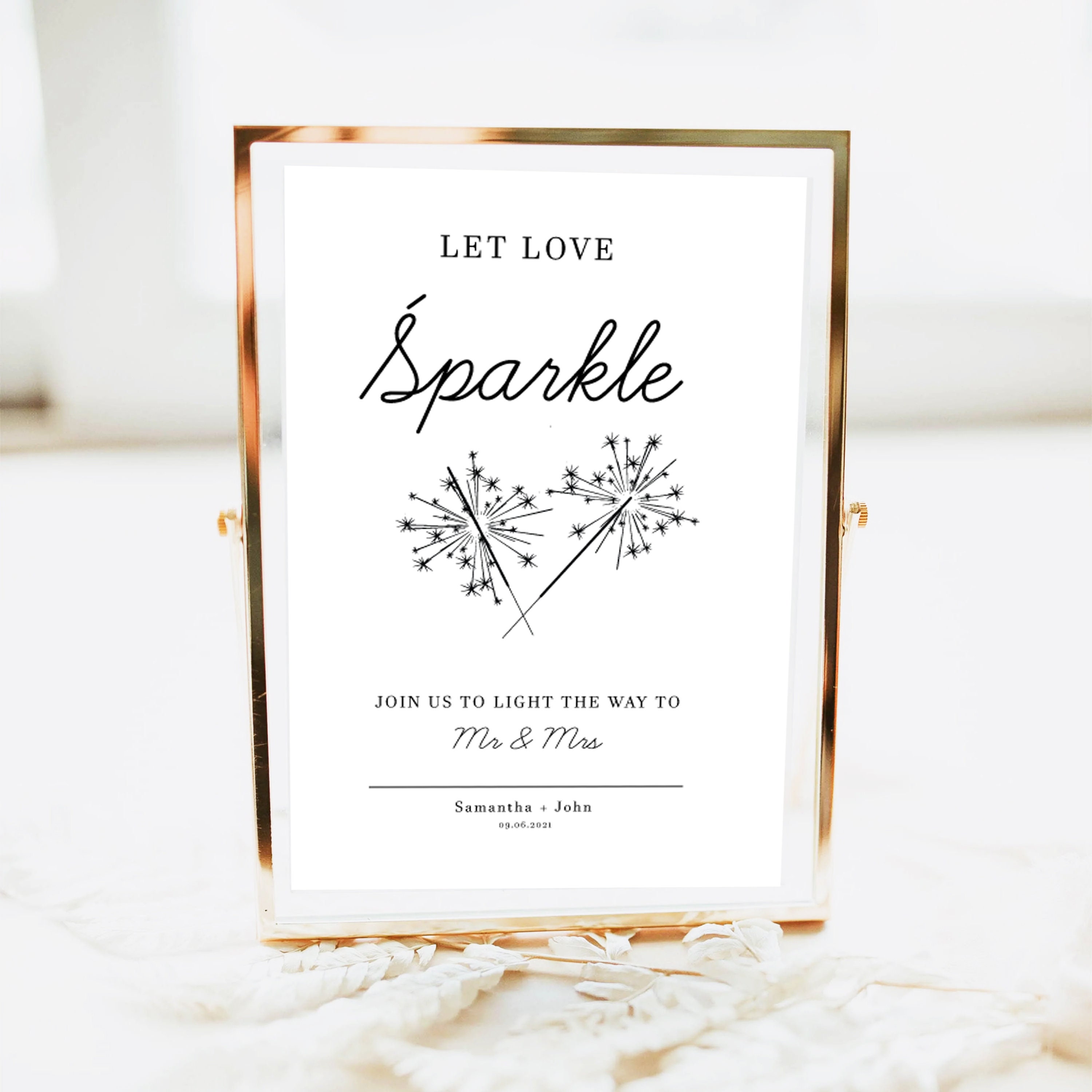 Let Love Sparkle Wedding Sign, Wedding Template, Printable/editable ...