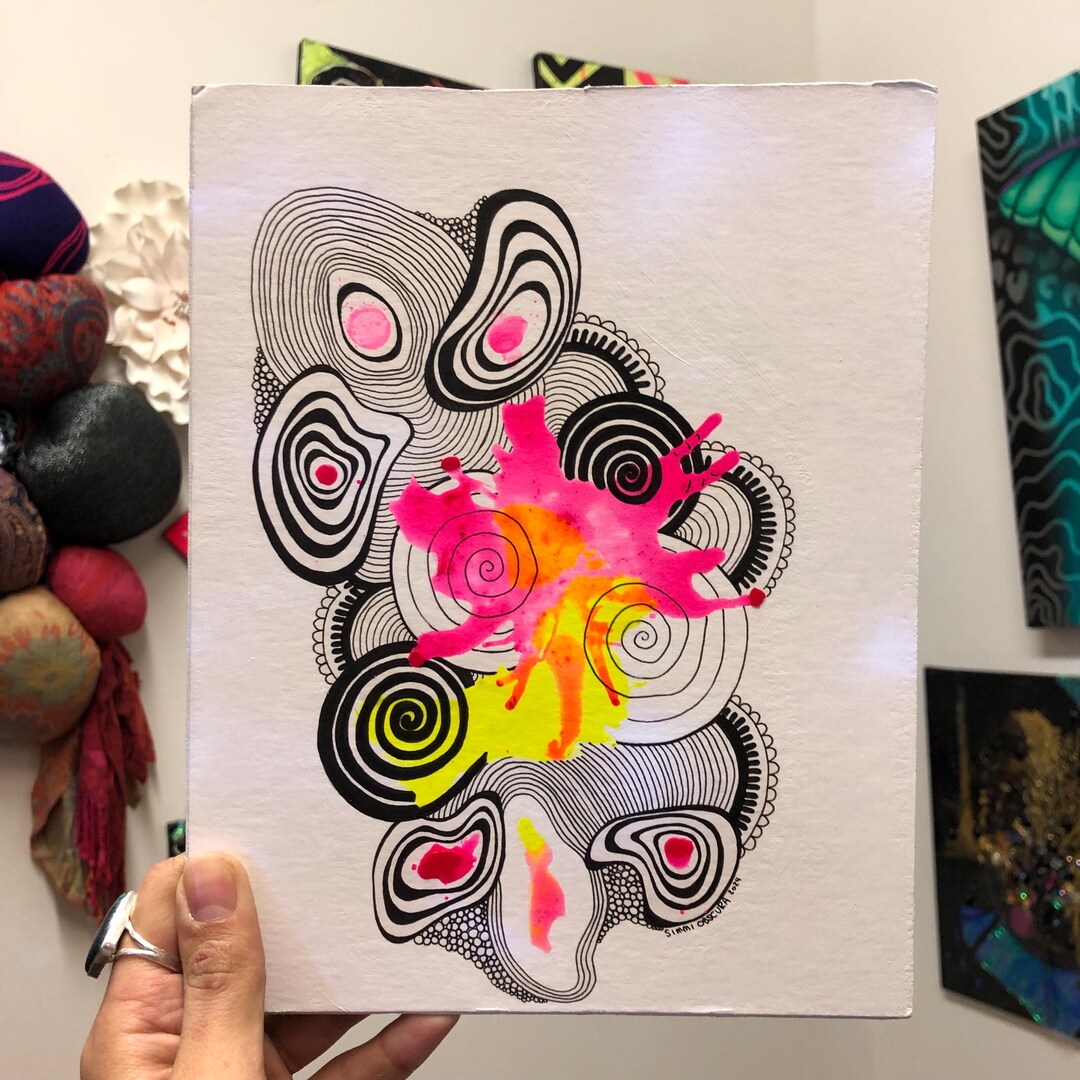 Ink Drawing, Zen Ink, Mat Board - Etsy