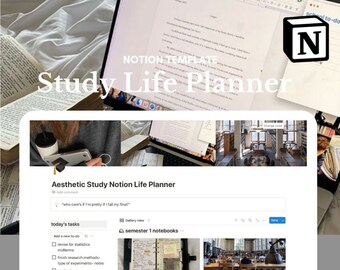 Aesthetic 2024 Notion Student Planner Template, College Digital Planner, That Girl Notion Setup ...