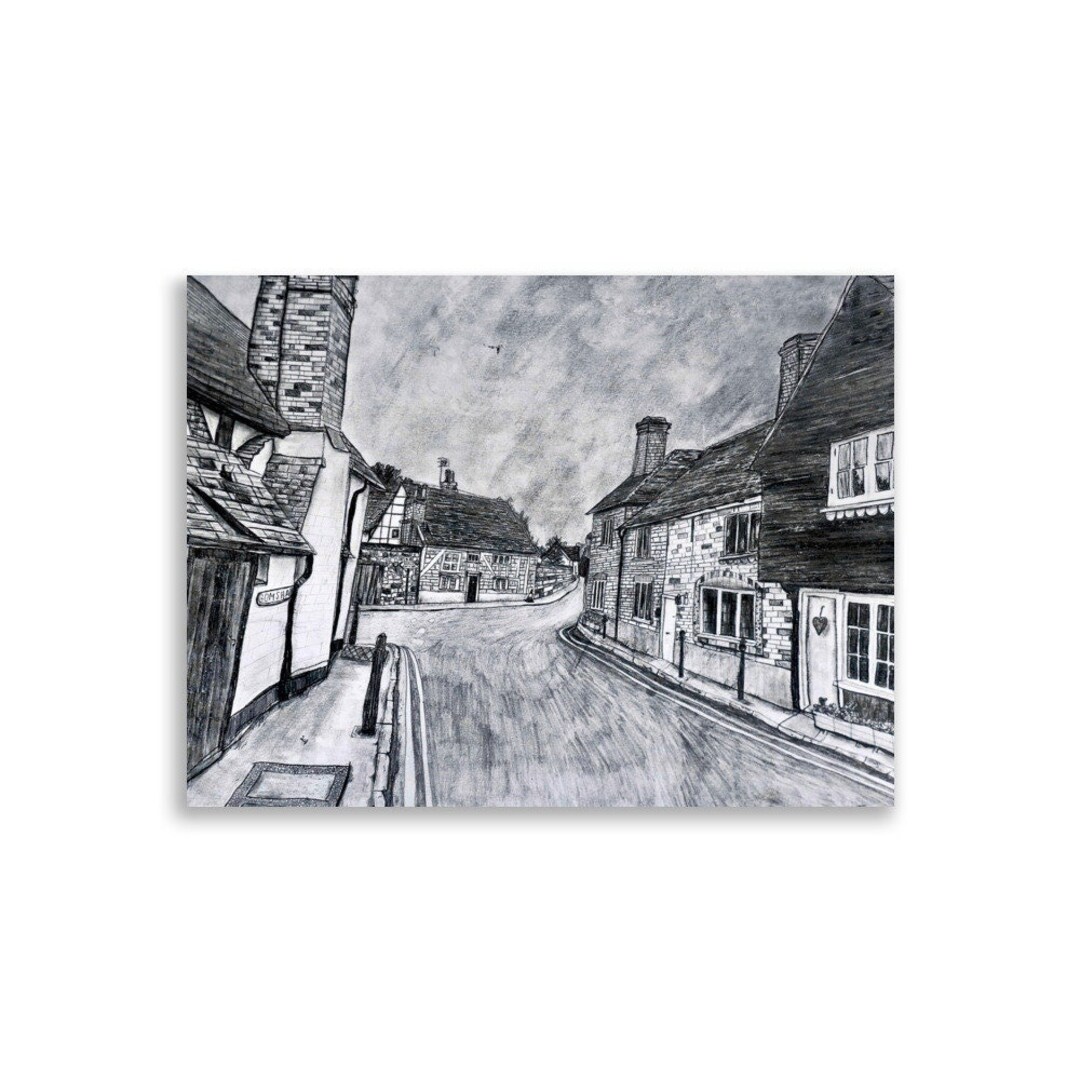 Hand Drawn House Sketch Print House Pencil Drawing Print Shere, Surrey ...