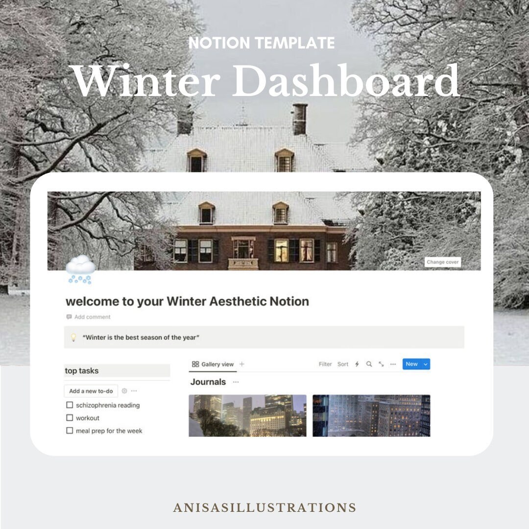 Winter Aesthetic Notion Template Aesthetic Digital Planner That Girl ...