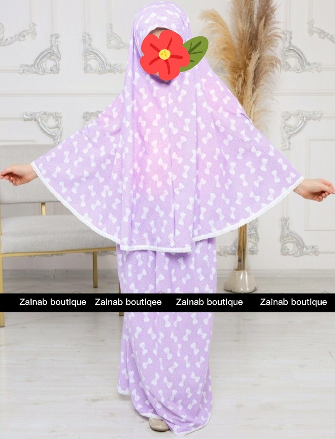 Muslim Girls Prayer Dress PURPLE - Etsy
