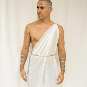 Personalized Men’s Trojan God Toga. Open Breast See Through Sheer Mesh ...