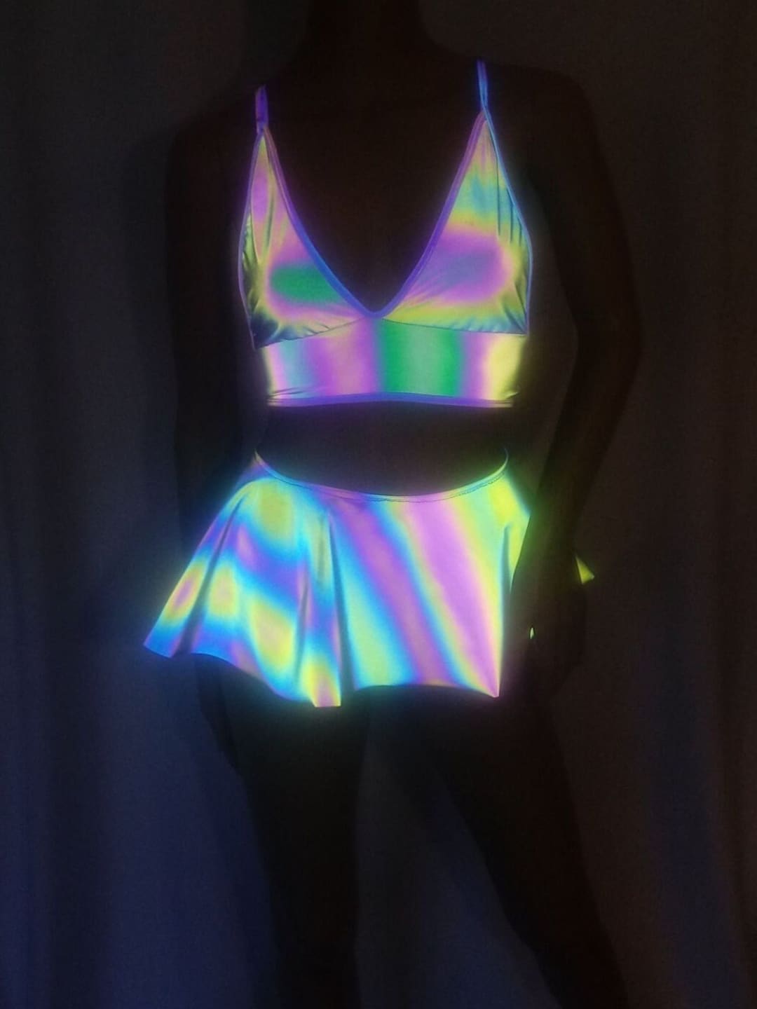 Reflective Iridescent Party Top Unicorn Extraterrestrial Super Visual X ...