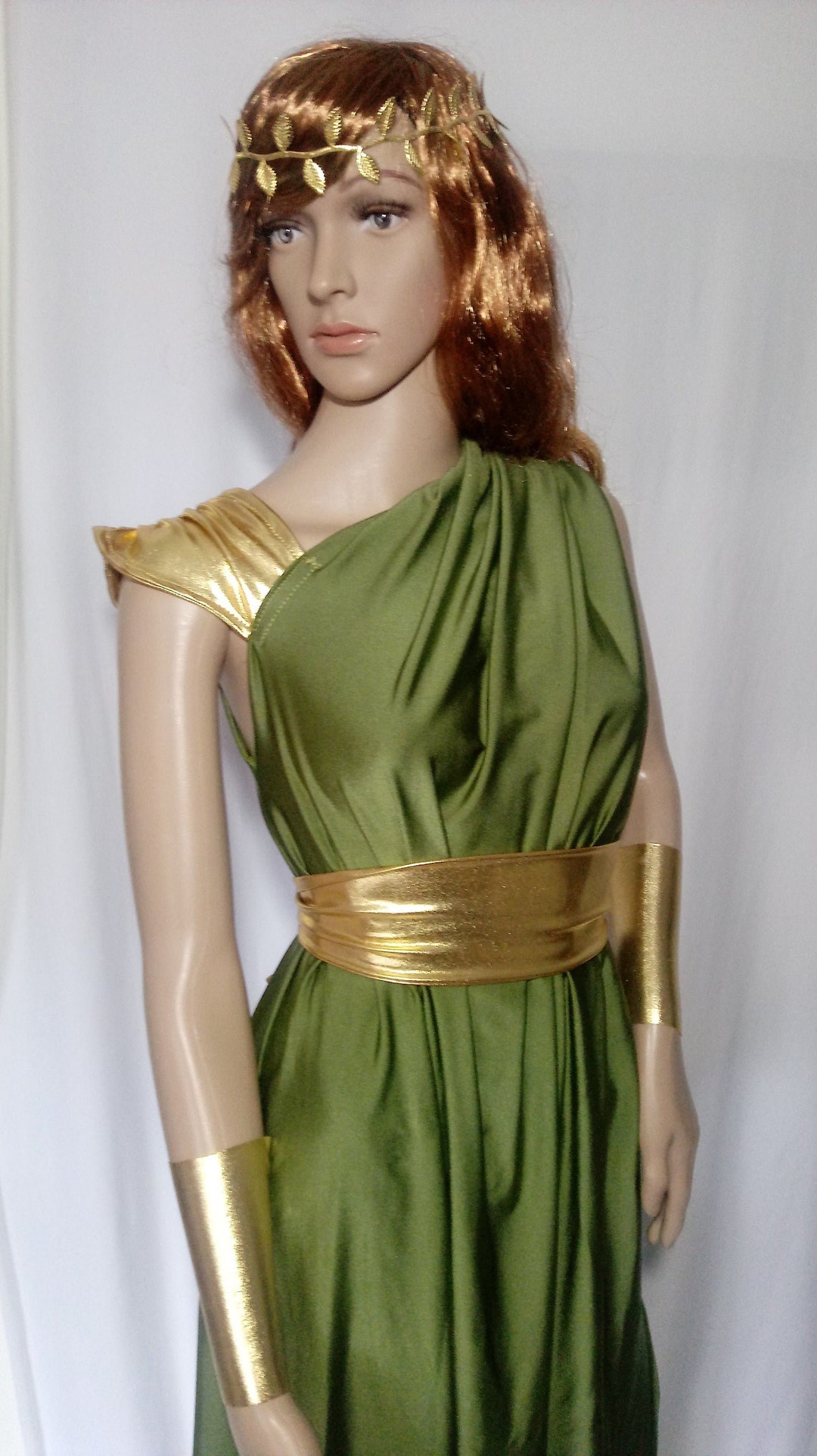 Kids-adults Greek Goddess Toga Gold Halloween Costume Hera Athena ...