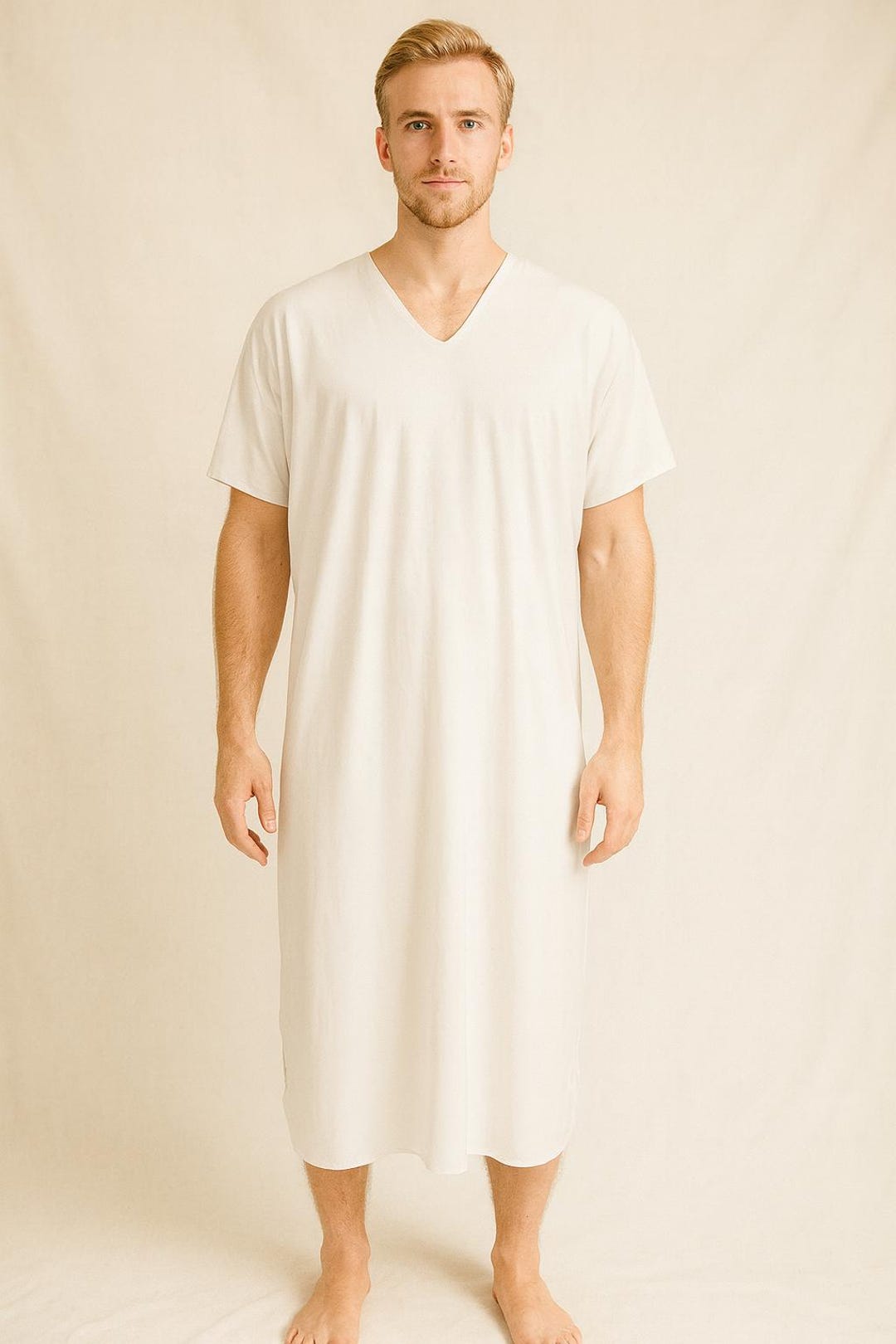 Mens Kaftan Ancient Greek Tunic Costume – Historical White Robe Outfit ...