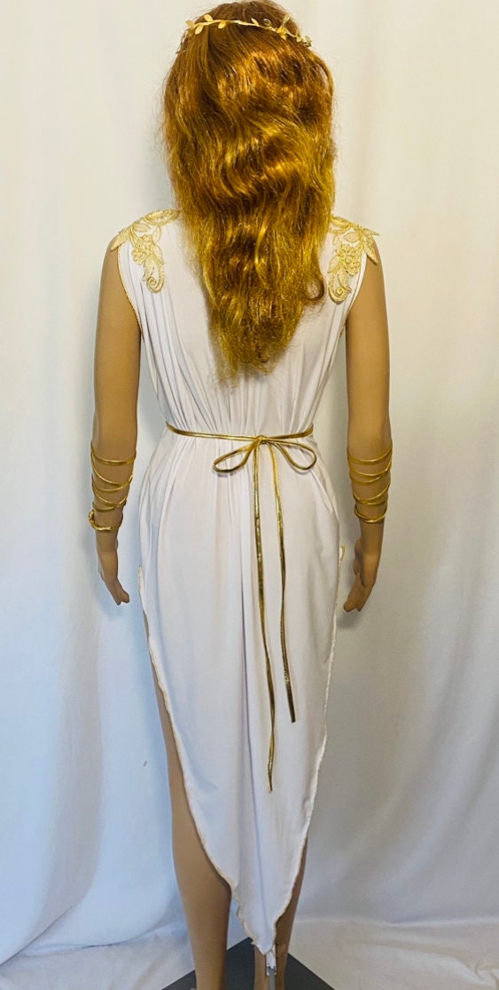 Greek Goddess Tunic Dress: Aphrodite Costume With Gold Leaf Belt - Etsy