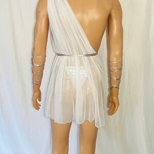 Men’s Greek God Toga. Open Breast See Through Sheer Mesh Lingerie ...