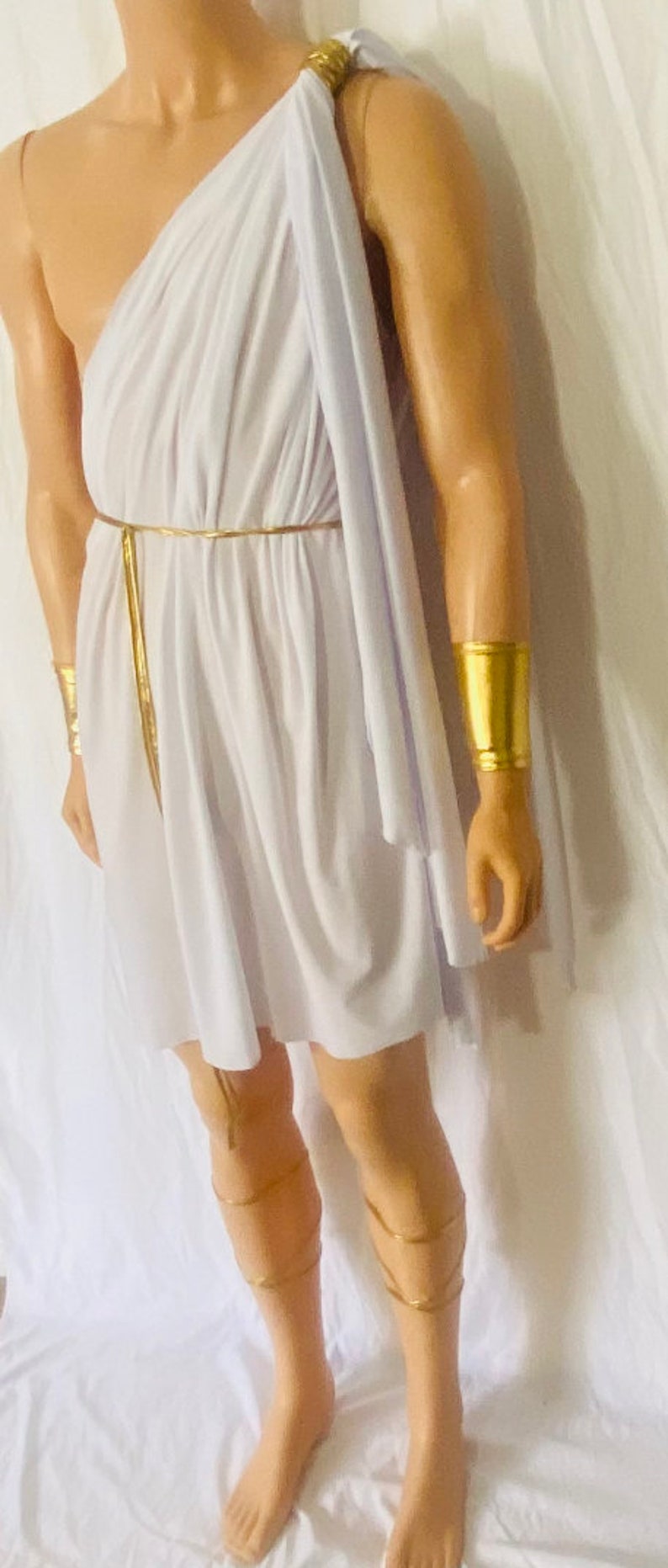 Men’s Greek God Zeus Toga. Open Breast Gold Halloween Costume - Etsy