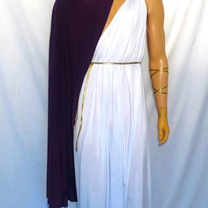 Greek God Hooded Cape – Ancient Mythology Costume Cloak With Gold Trim ...