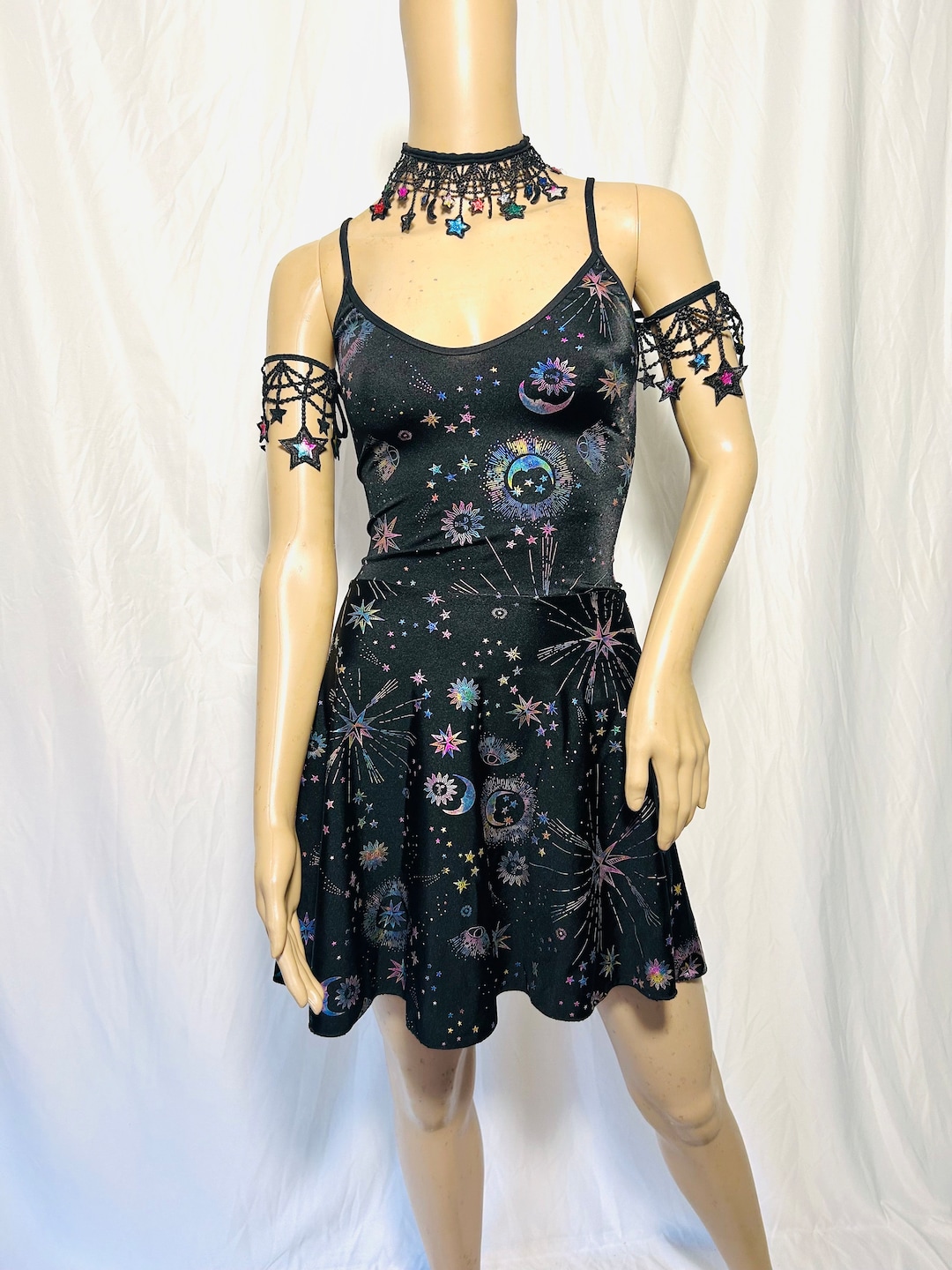 Stars and Moons Galaxy Celestial Rave Festival Dress Pieces Sold ...
