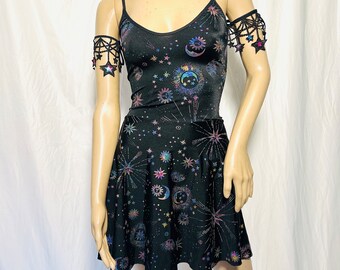 Stars and Moons Galaxy Celestial Rave Festival Outfit Pieces Sold ...