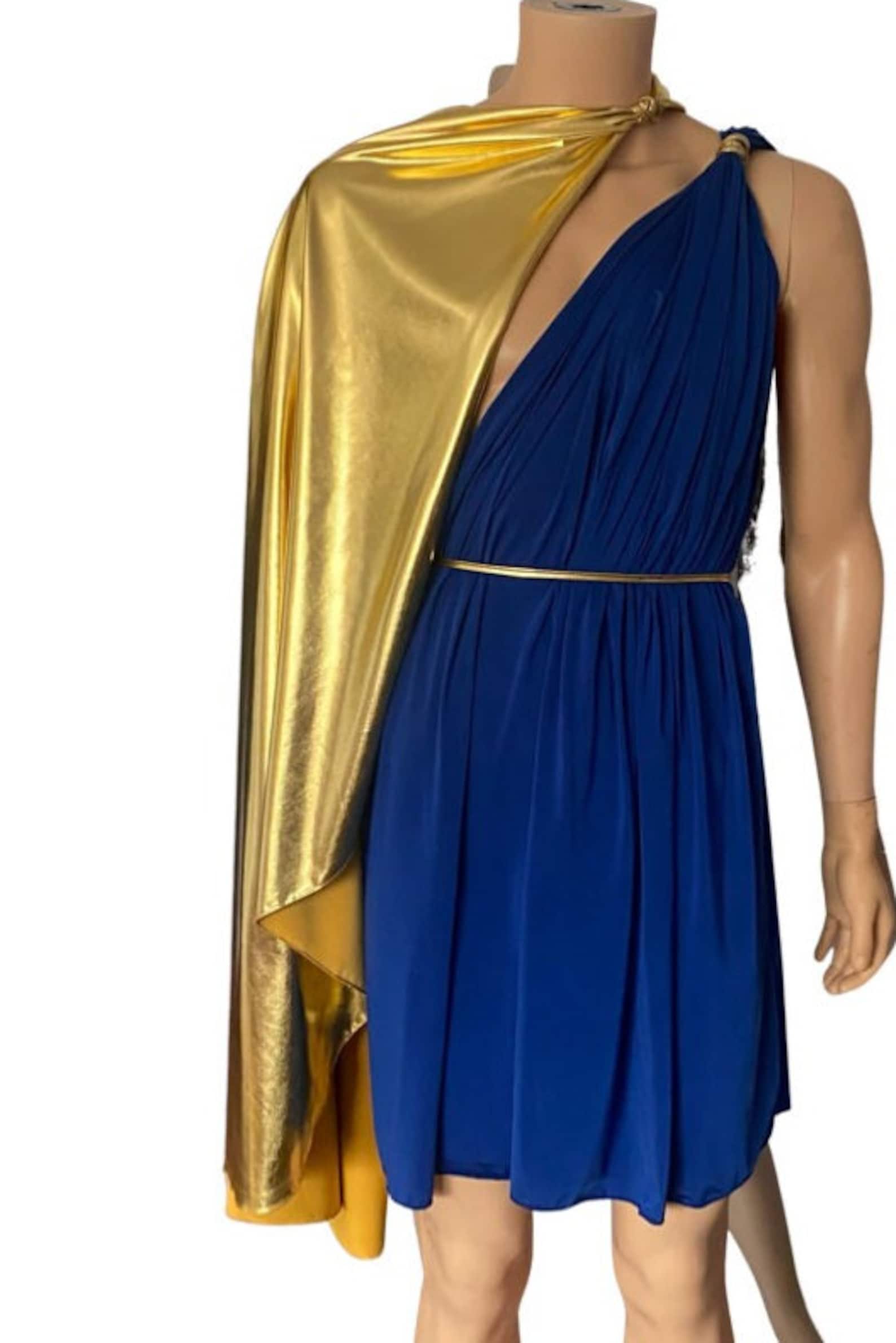 Greek God Hooded Cape – Ancient Mythology Costume Cloak With Gold Trim ...