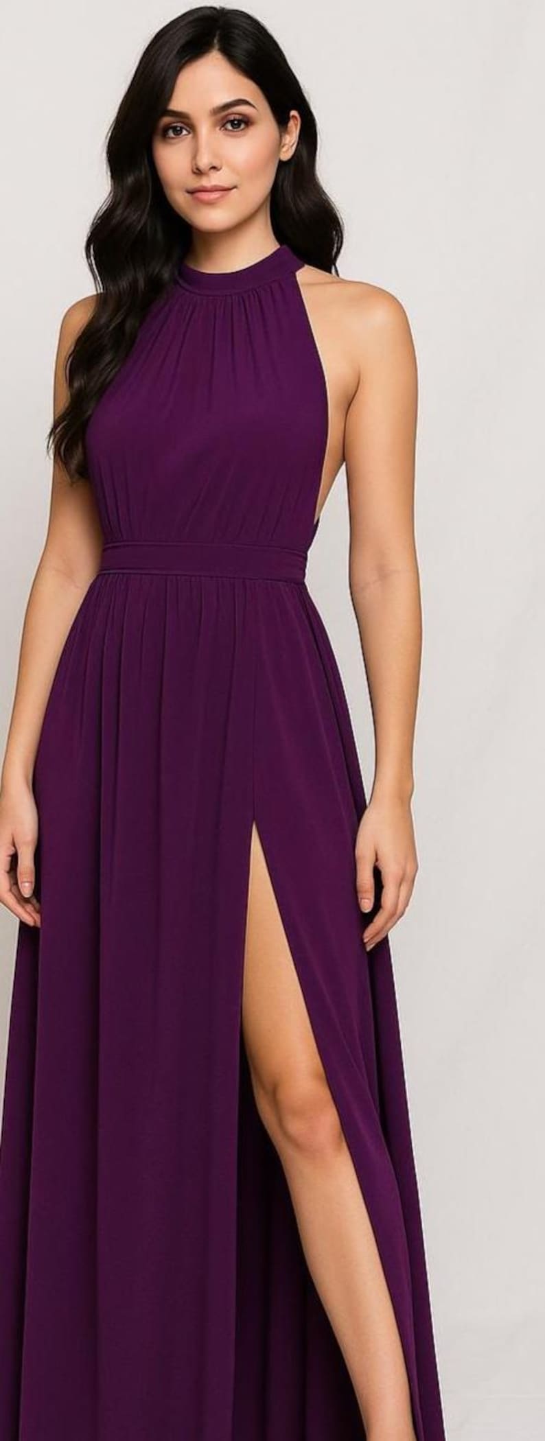 Fashionable High Neck Maxi Dress W/ Side Cutouts 16 Color Options ...