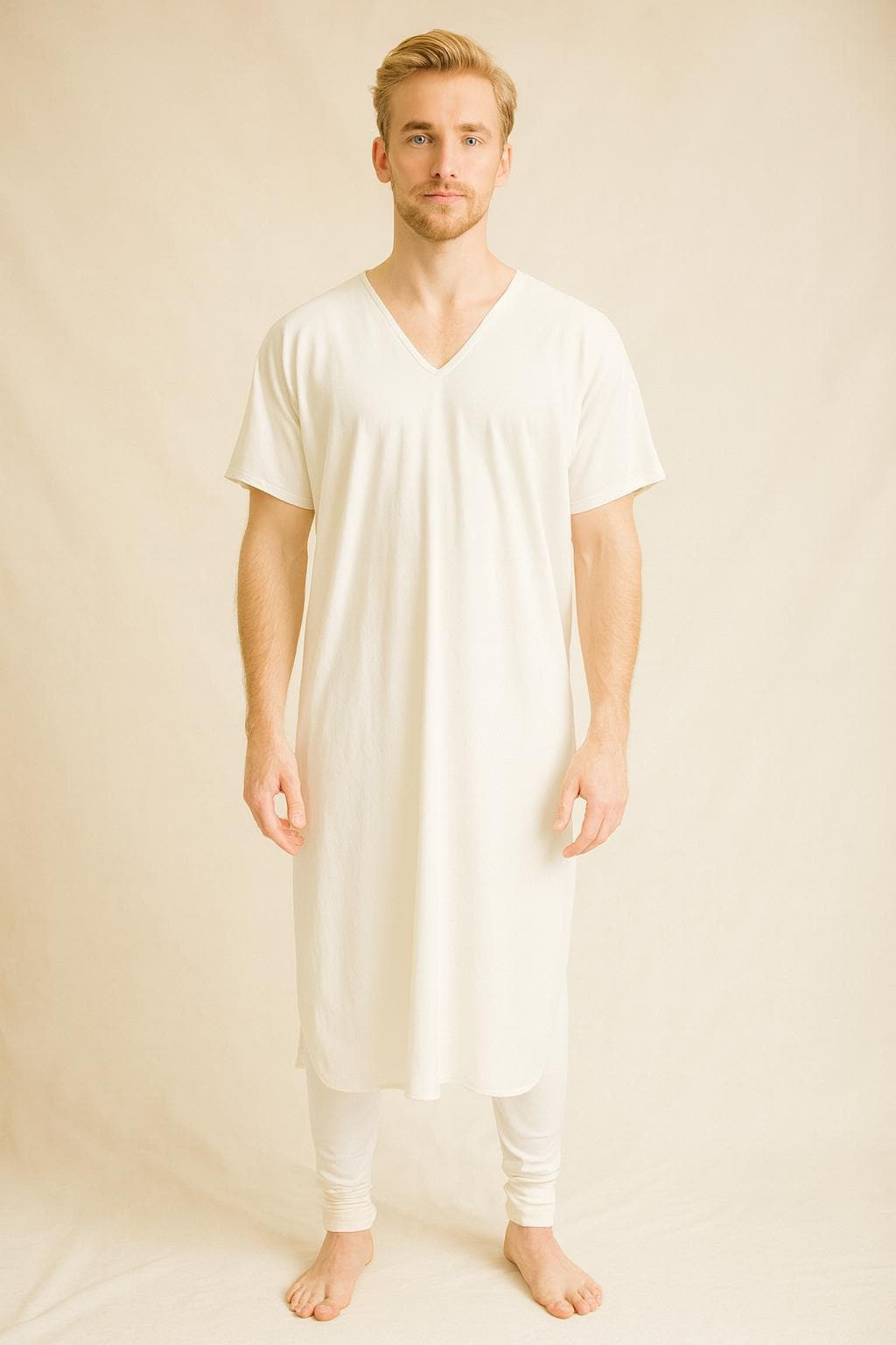 Mens Kaftan Ancient Greek Tunic Costume – Historical White Robe Outfit ...