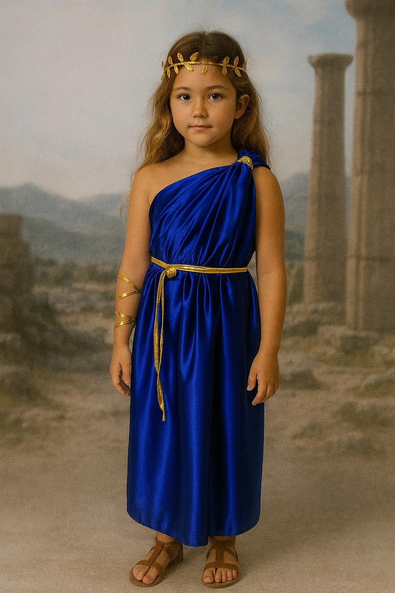 Kids Greek Goddess Toga Gold Halloween Costume Greek Mythology - Etsy