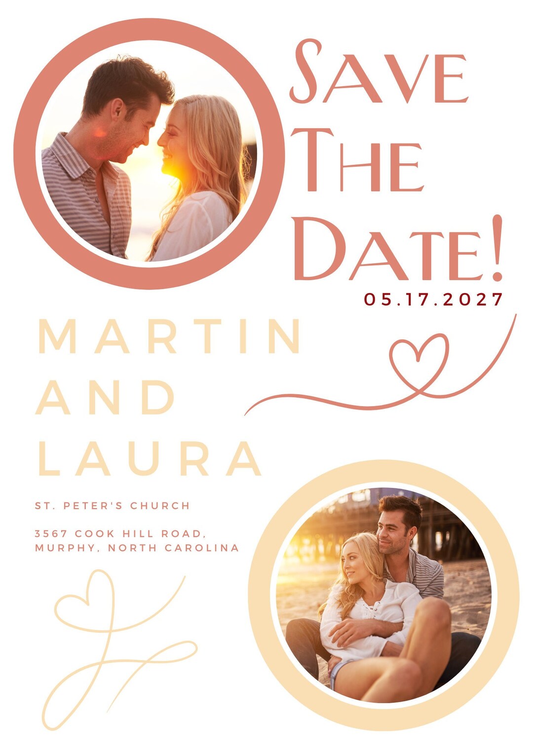 Digital Wedding Minimalist Save the Date, Custom Save the Date, Custom ...