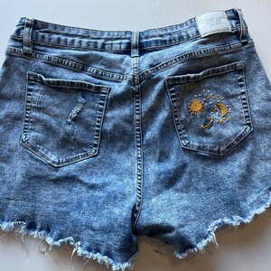 Embroidered Jean Shorts - Etsy