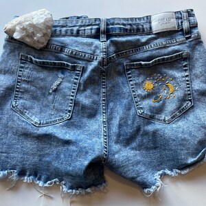 Embroidered Jean Shorts - Etsy