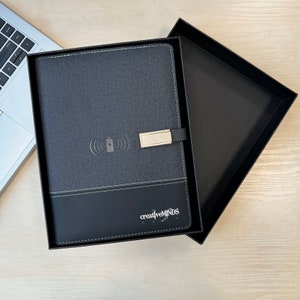 Personalized A5 Smart Notebook With Wireless Charger & Flash Drive - Etsy