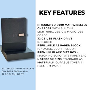 Personalized A5 Smart Notebook With Wireless Charger & Flash Drive - Etsy