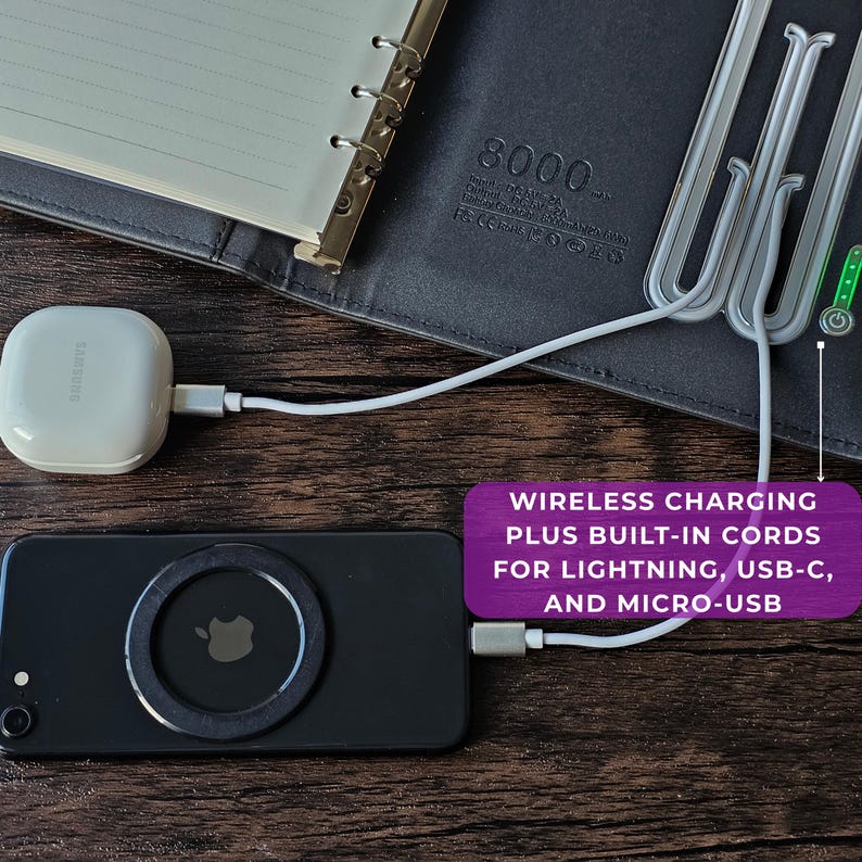 Premium Custom Smart Notebook With Wireless Charger 8000mah Battery USB ...