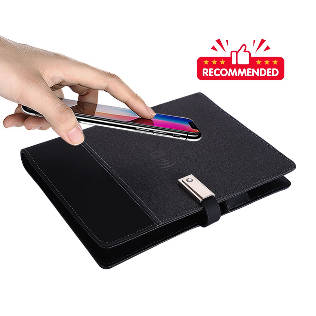 Wireless Charger Notebook With Company Logo Corporate Gifts, Branded A5 ...