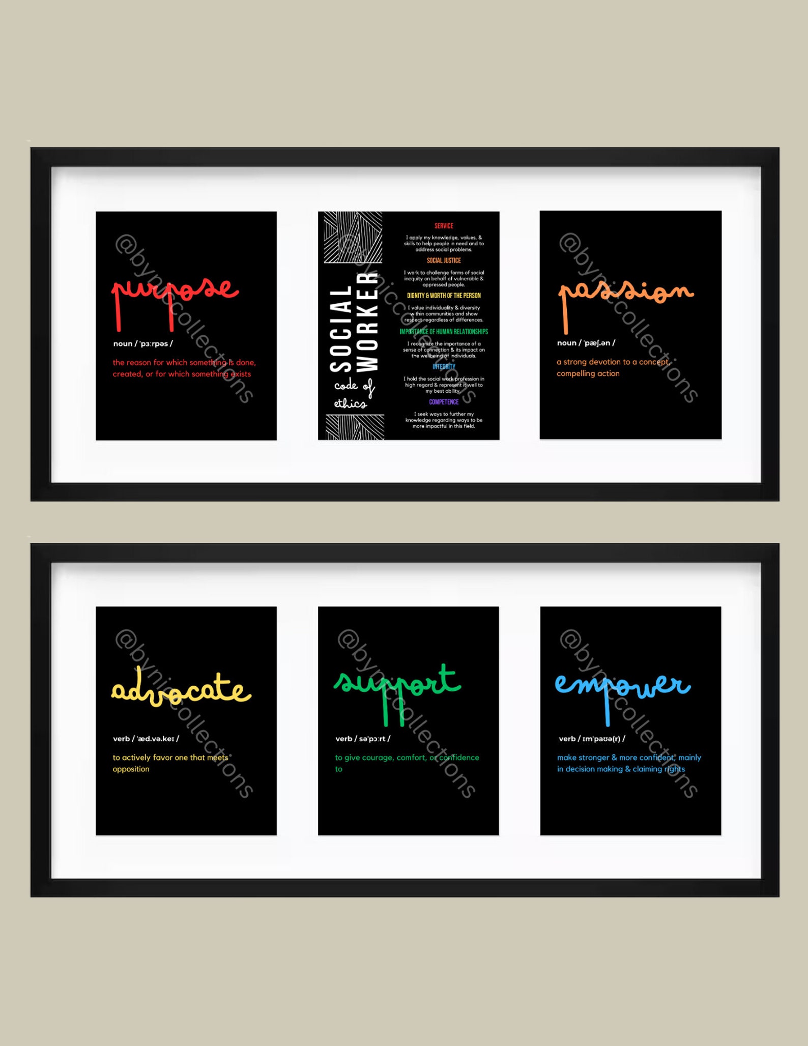 Social Work Wall Art, Social Work Wall Collage, Social Work Code of ...