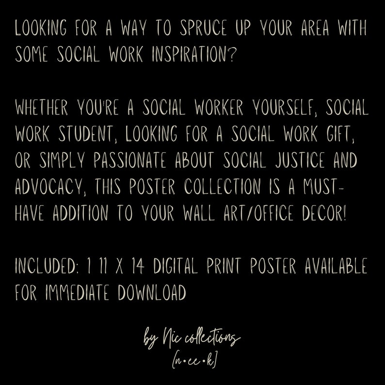 Social Work Wall Poster, Social Work Wall Art, Social Work Code of ...