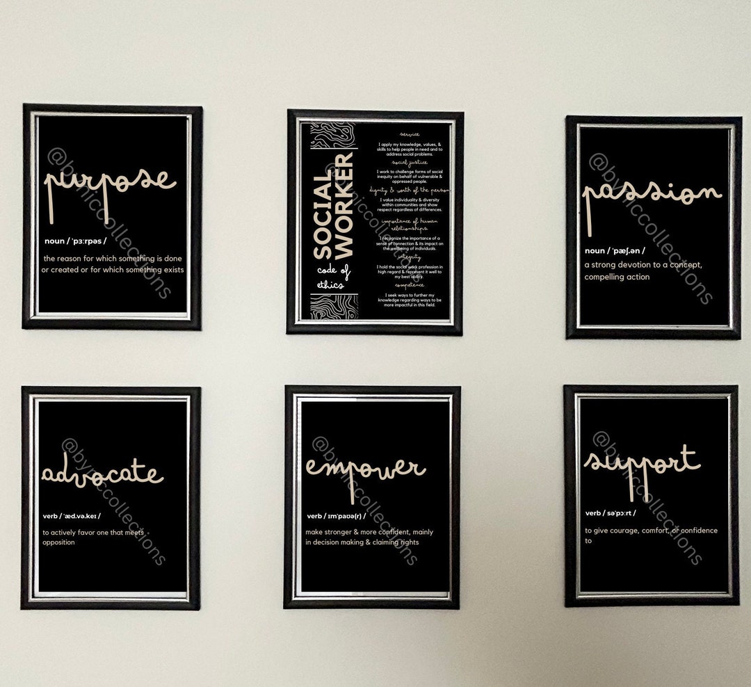 Social Work Wall Art, Social Work Wall Collage, Social Work Code of ...