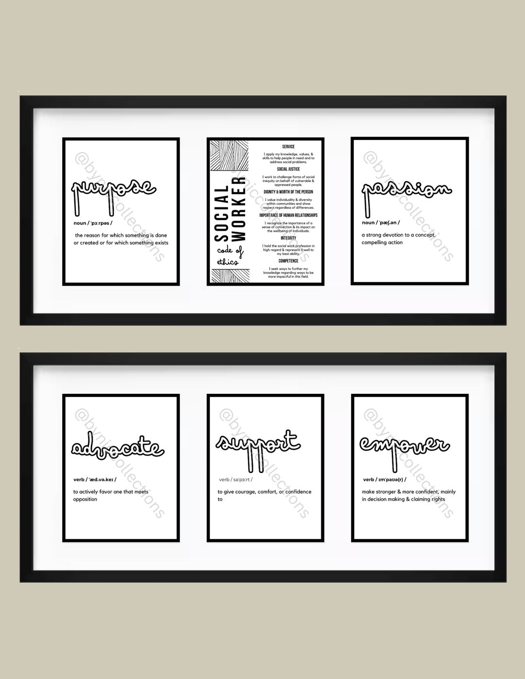 Social Work Wall Art, Social Work Wall Collage, Social Work Code of ...