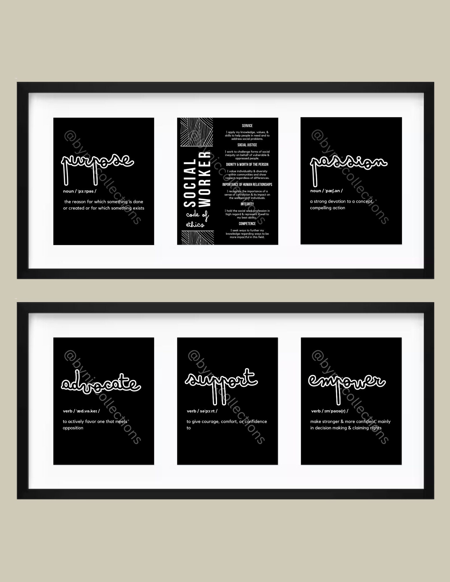 Social Work Wall Art, Social Work Wall Collage, Social Work Code of ...