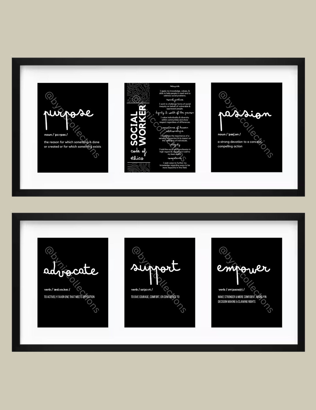 Social Work Wall Art, Social Work Wall Collage, Social Work Code of ...