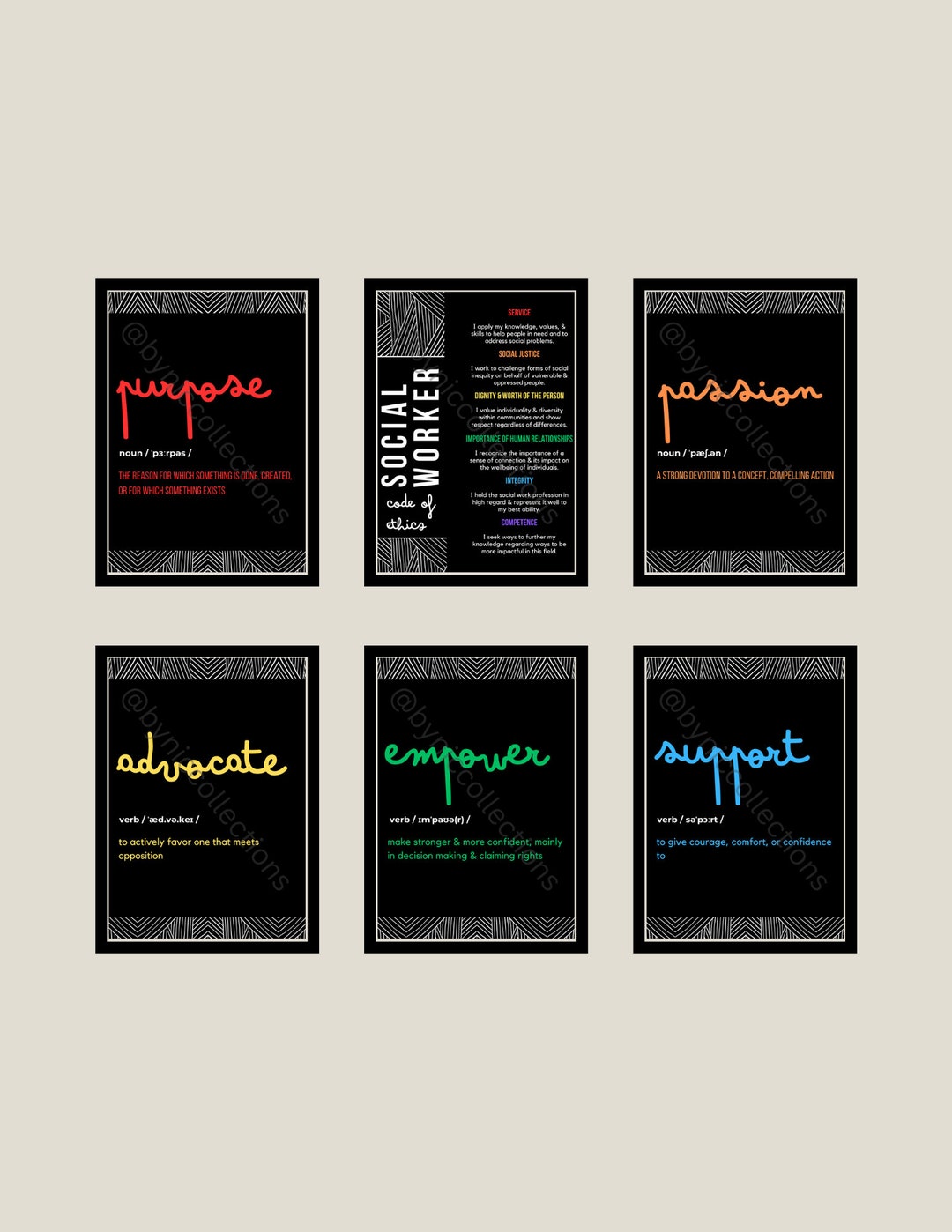 Social Work Wall Art, Social Work Wall Collage, Social Work Code of ...