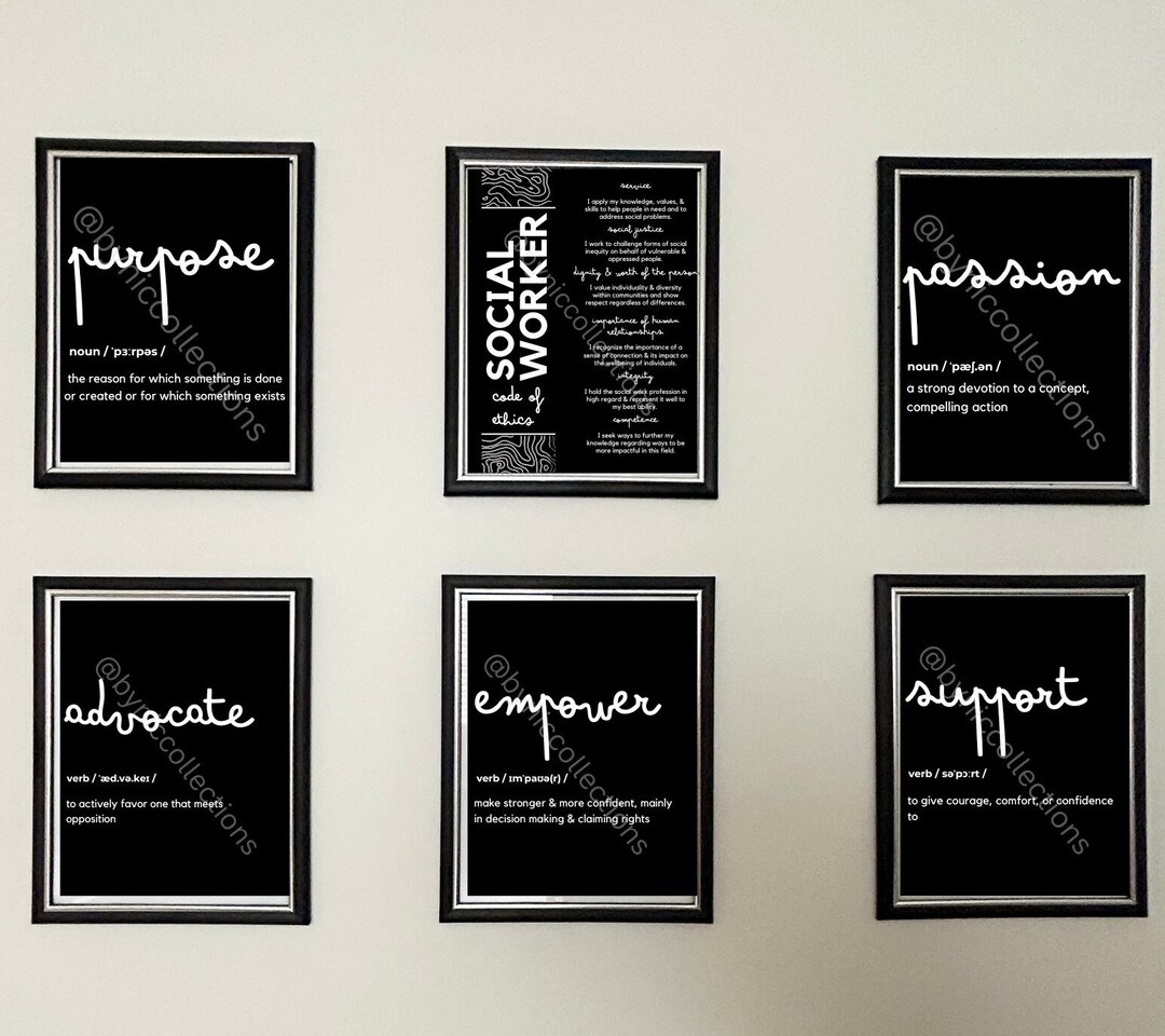 Social Work Wall Art, Social Work Wall Collage, Social Work Code of ...